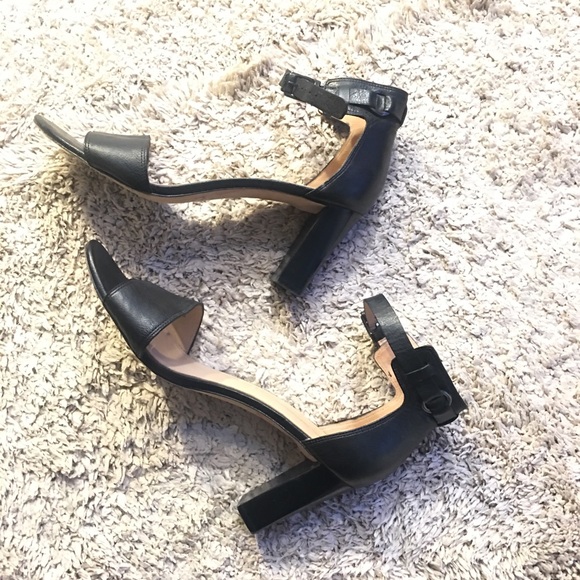 Via Spiga | Shoes | Via Spiga Black Leather Heel Shoes Size | Poshmark
